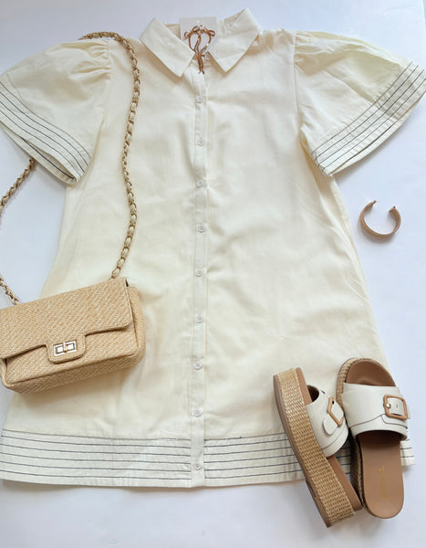 Joey SS Dress W/ Stitch Detail – Evangelene and Co.