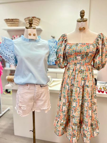 Summer Ric Rac Trim Blouse – Evangelene and Co.